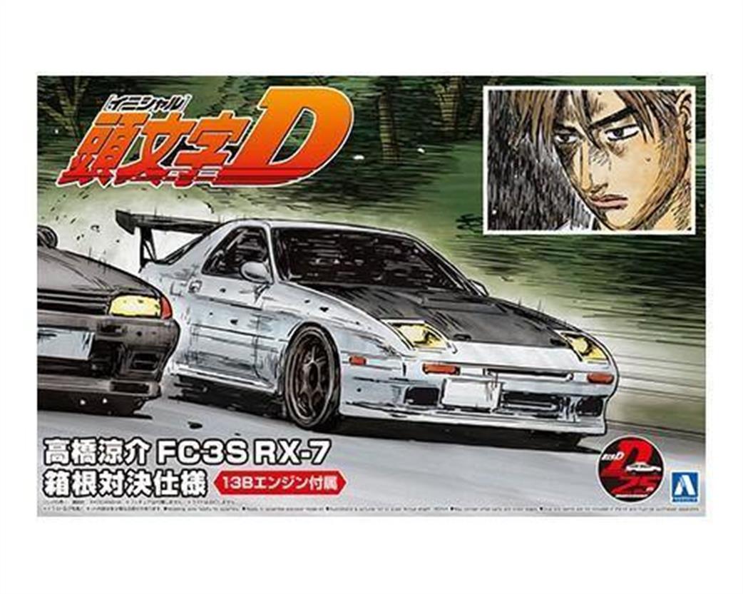 AOSHIMA 05962 Initial-D Ryosuke Mazda RX7 Car Kit with figure 1/24 SCA ...
