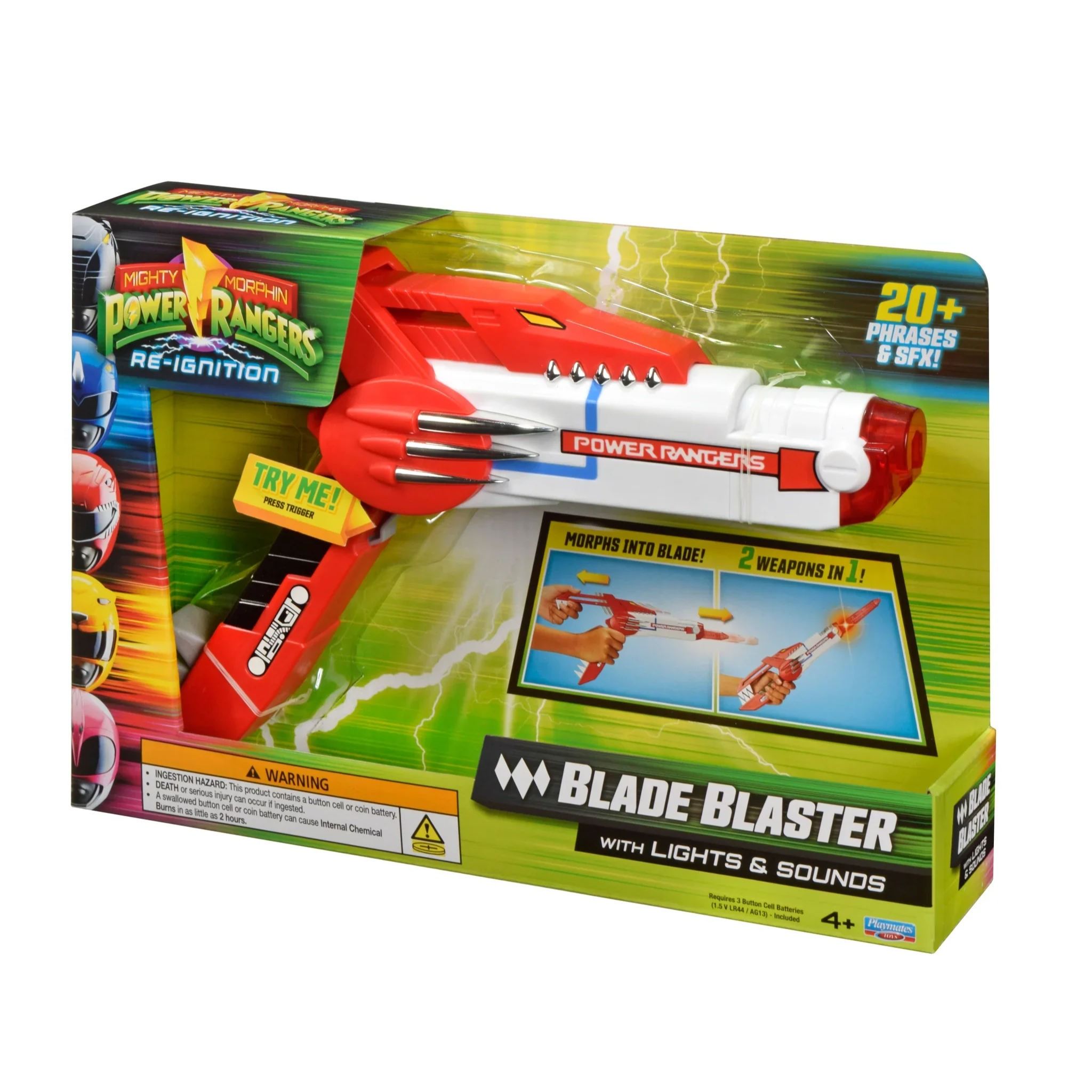 MIGHTY MORPHIN POWER RANGERS 68791 RE-IGNITION BLADE BLASTER WITH LIGH ...