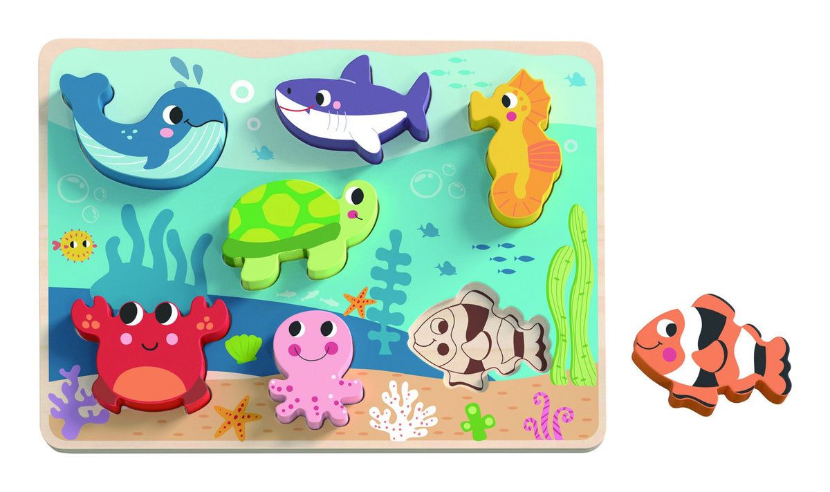 TOOKY Tk265 WOODEN CHUNKY PUZZLE - under the sea – Youngsters World